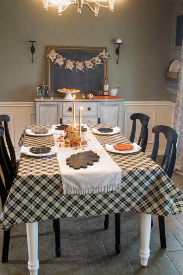 Plaid Thanksgiving Tablescape and Dining Room Decor - Major Hoff Takes ...